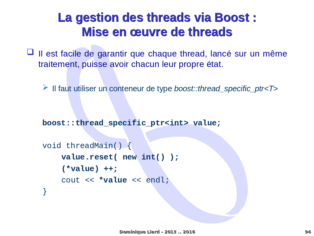 Programmation C++ avec les librairies Boost - La gestion des threads via Boost :Mise en document ...