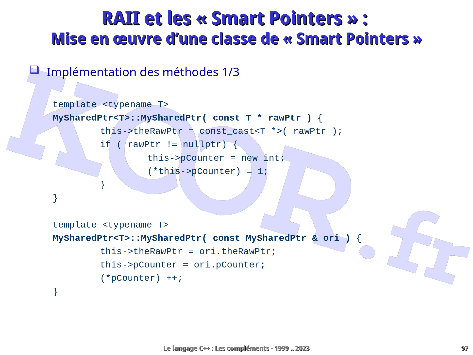 Le langage C++ - Les compléments - RAII et les « Smart Pointers ...