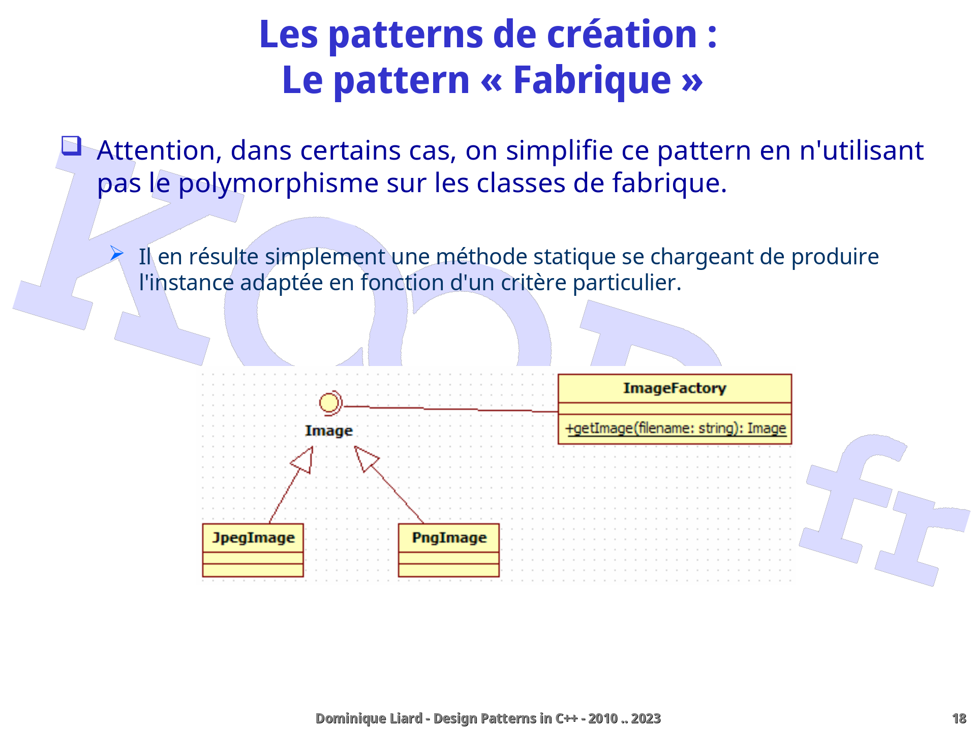 Design Patterns Avec C Les Patterns De Cr ation Le Pattern 