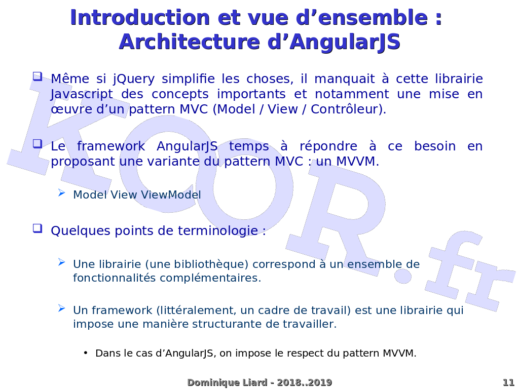 AngularJS - Introduction et vue d'ensemble : Architecture d'AngularJS