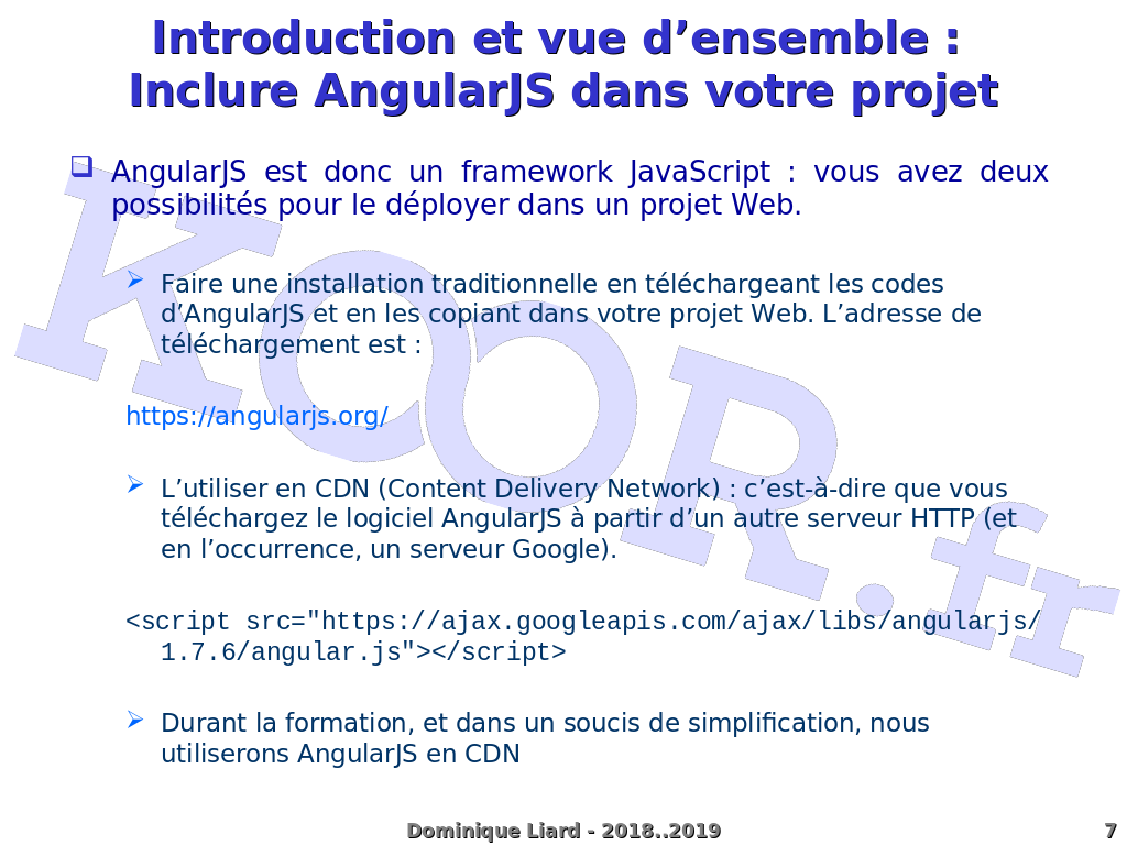 AngularJS - Introduction et vue d'ensemble : Inclure AngularJS dans votre projet