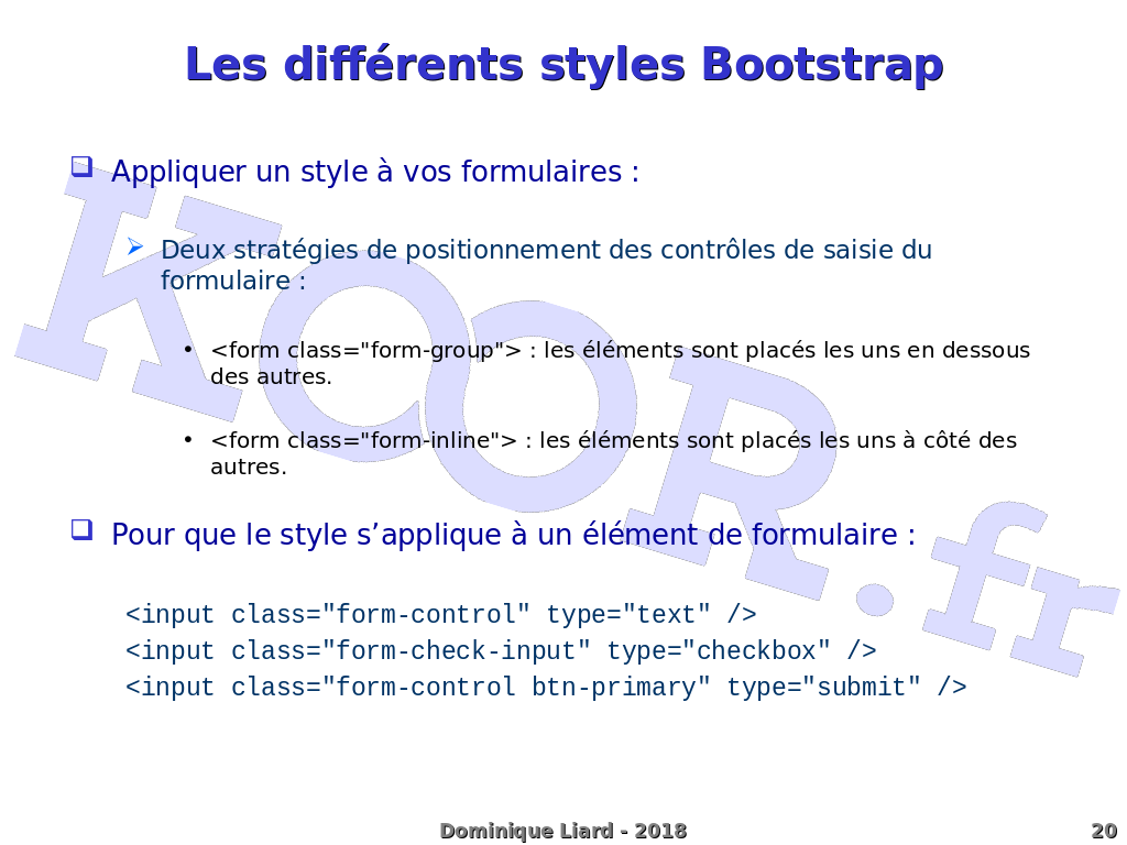 Utilisation de Bootstrap 4 - Les différents styles Bootstrap
