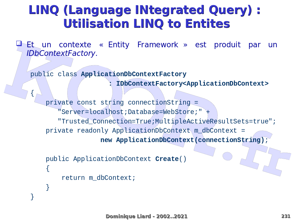 Le langage C# - LINQ (Language INtegrated Query) : Utilisation LINQ to ...