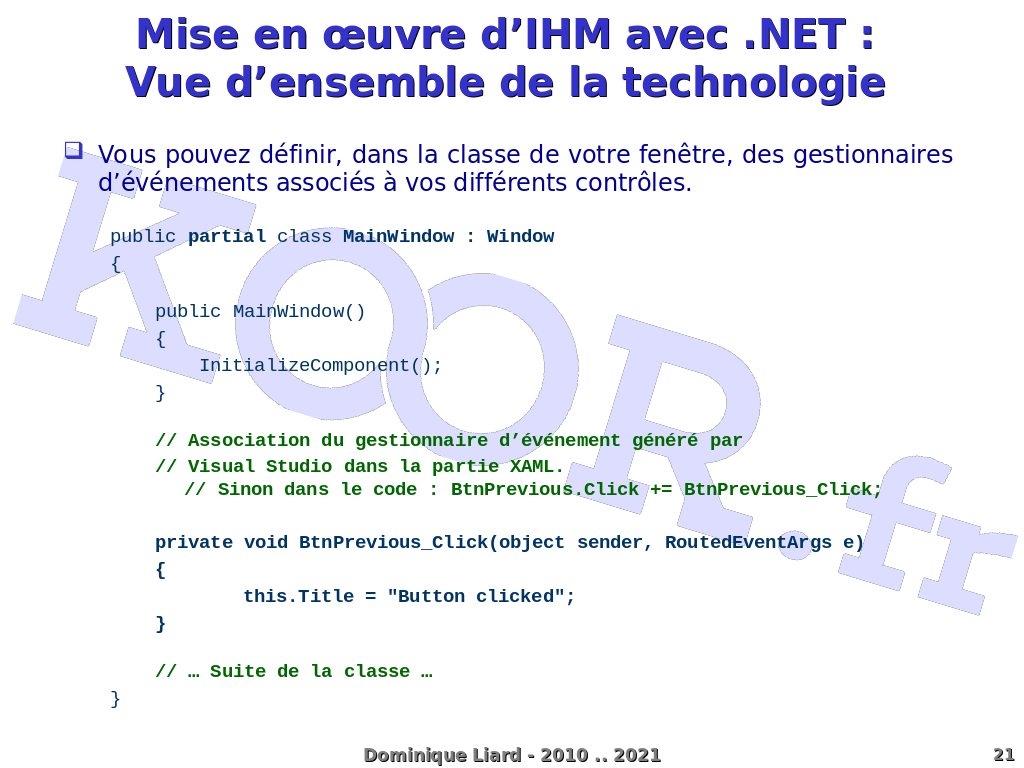 WPF (Windows Presentation Foundation) en C# - Mise en document.write ...