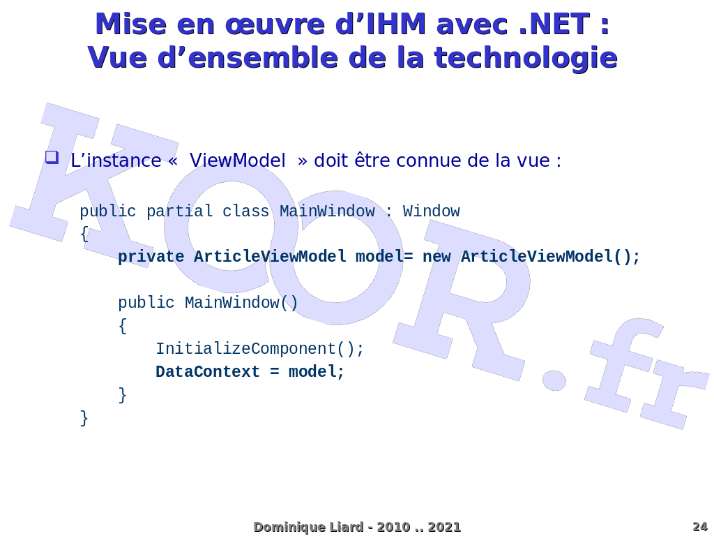 WPF (Windows Presentation Foundation) en C# - Mise en document.write ...