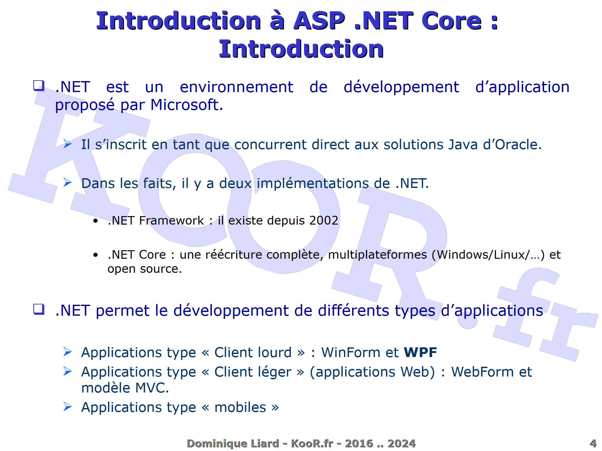 Programmation ASP .NET Core avec C# (approche MVC) - Introduction à ASP .NET Core : Introduction
