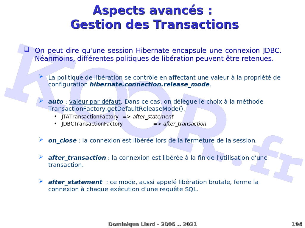 Gérer la persistance des données avec JPA/Hibernate - Aspects avancés ...