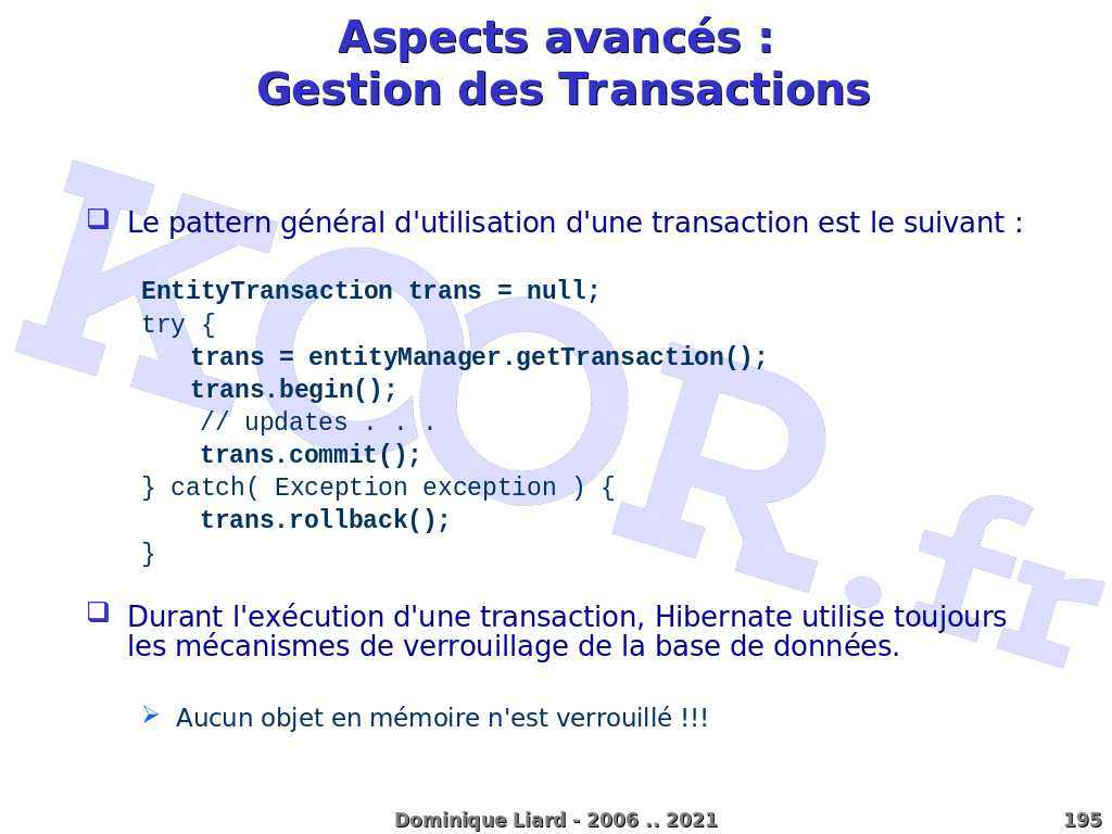 Gérer la persistance des données avec JPA/Hibernate - Aspects avancés ...