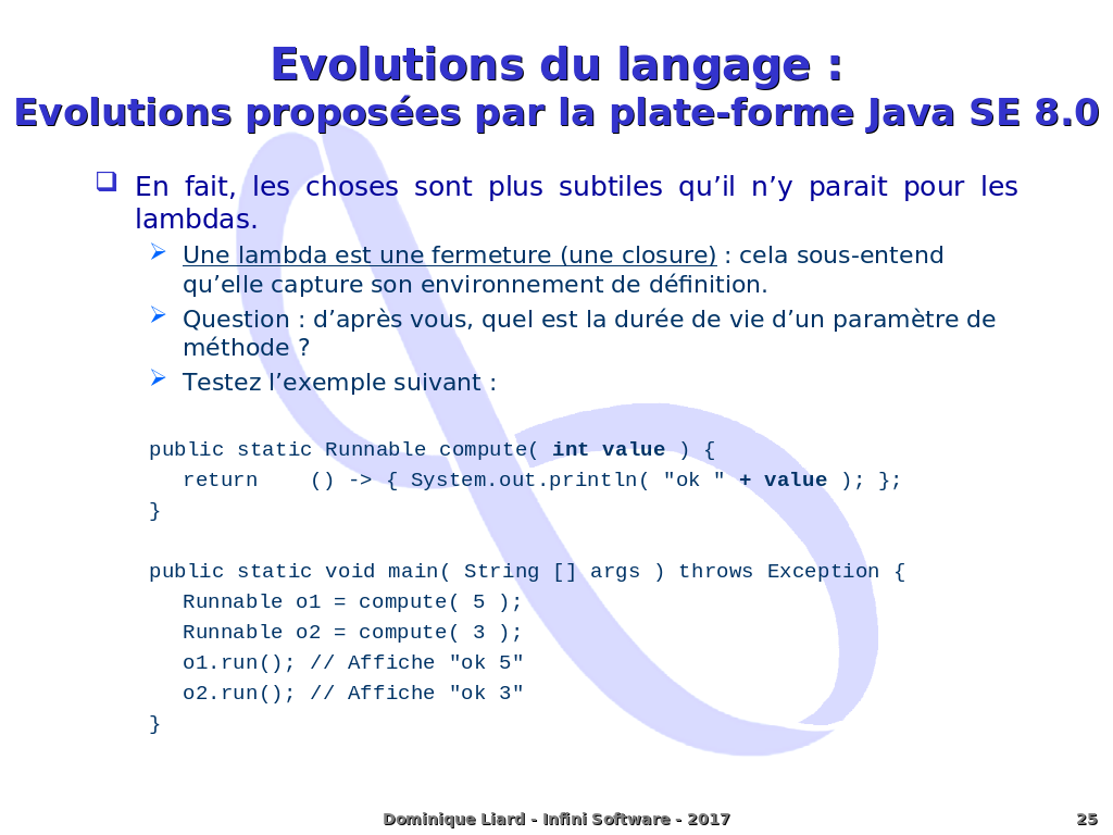 Nouveautés Java SE 7.0 et 8.0 - Evolutions du langage :Evolutions ...