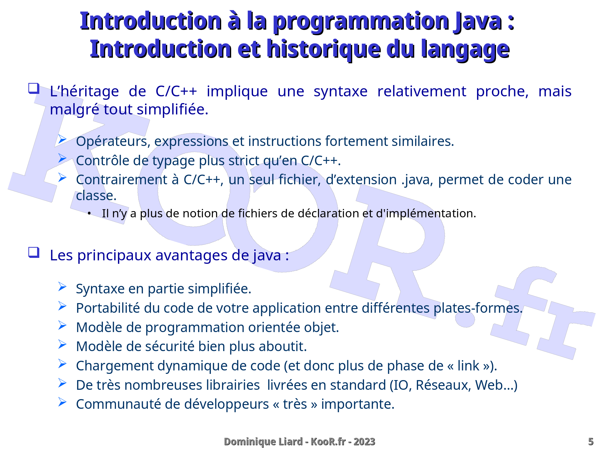Le langage Java - Les fondamentaux - Introduction à la programmation Java : Introduction et ...