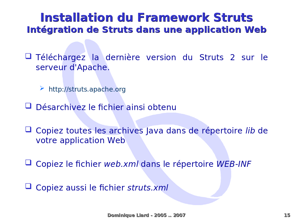 Le framework Struts 2 - Installation du Framework Struts Intégration de ...
